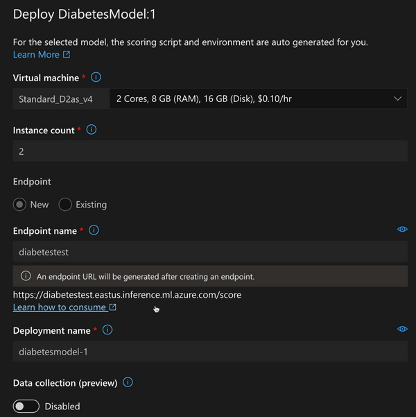 Deploy an Azure Machine Learning model to a REST endpoint